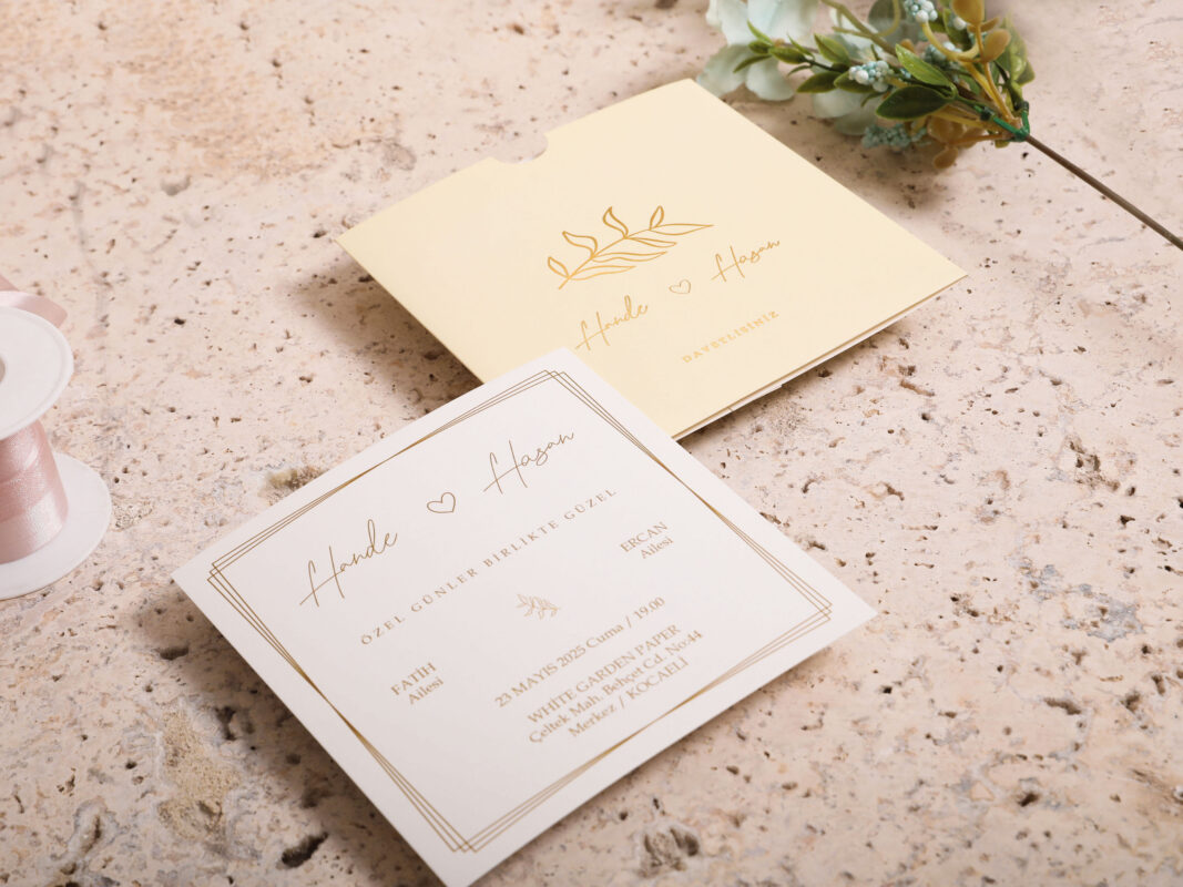 Lüks Kare Davetiye | LKD-03 – Miel Davetiye