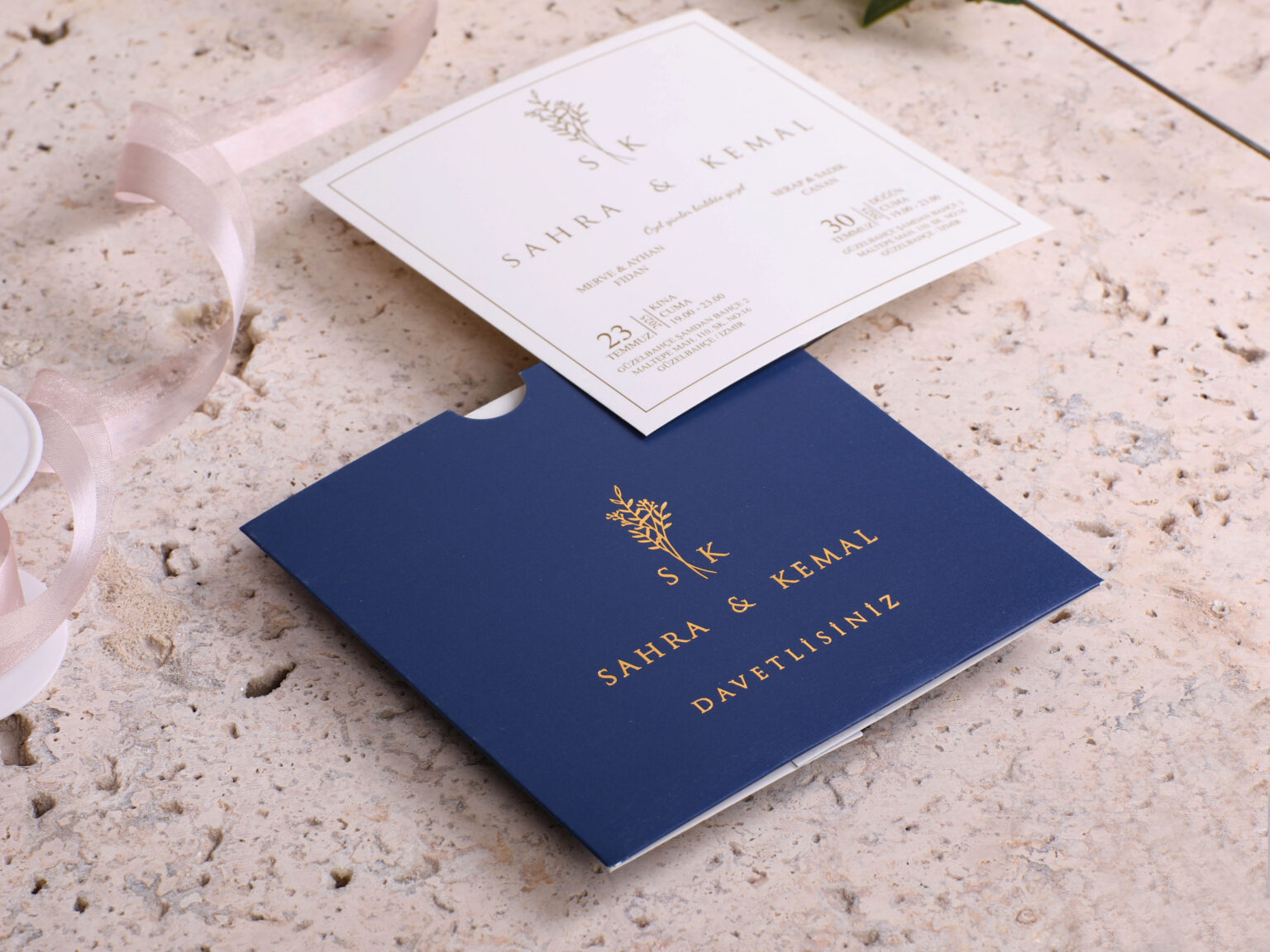 Lüks Kare Davetiye | LKD-03 – Miel Davetiye