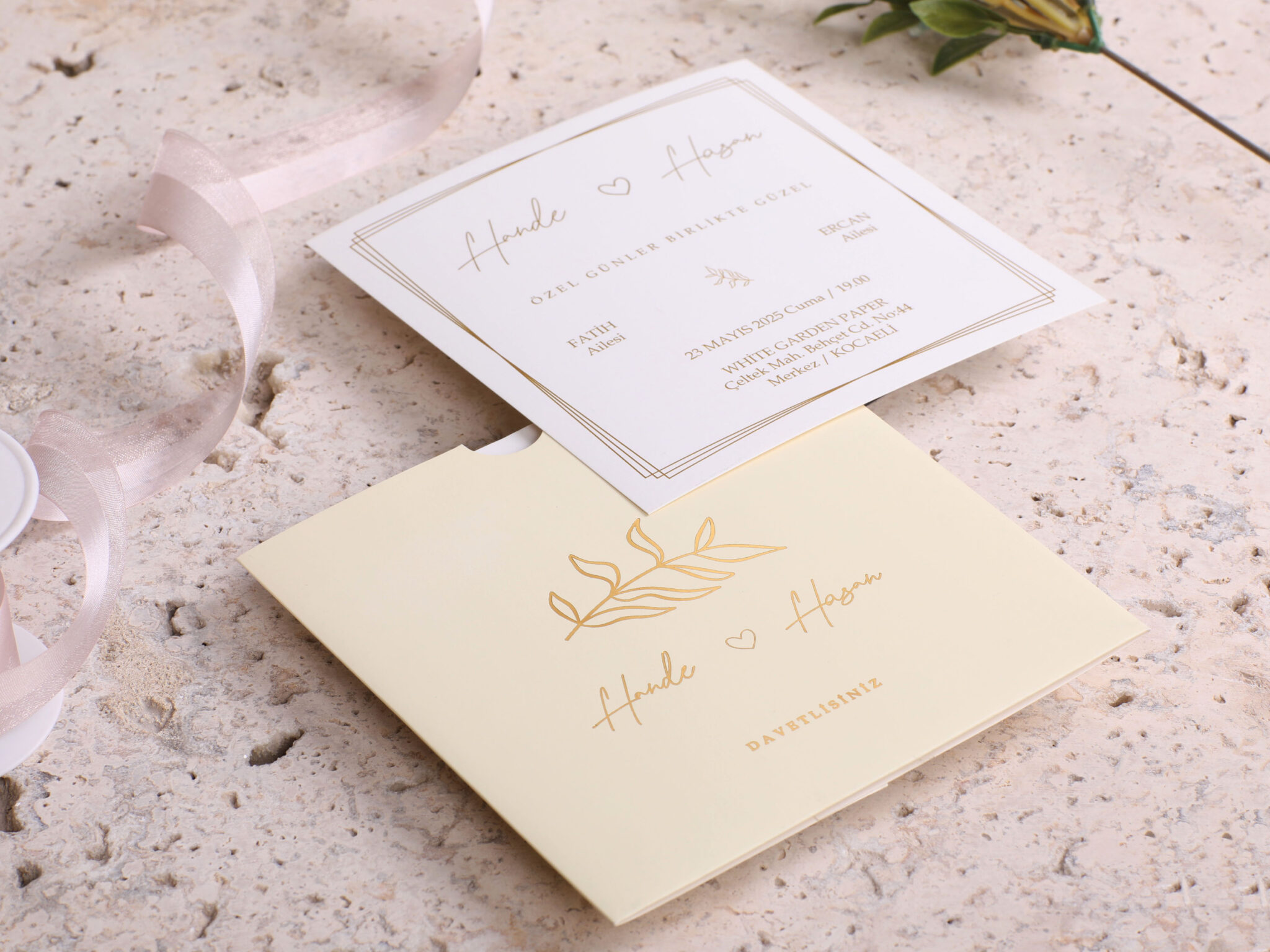 Lüks Kare Davetiye | LKD-03 – Miel Davetiye