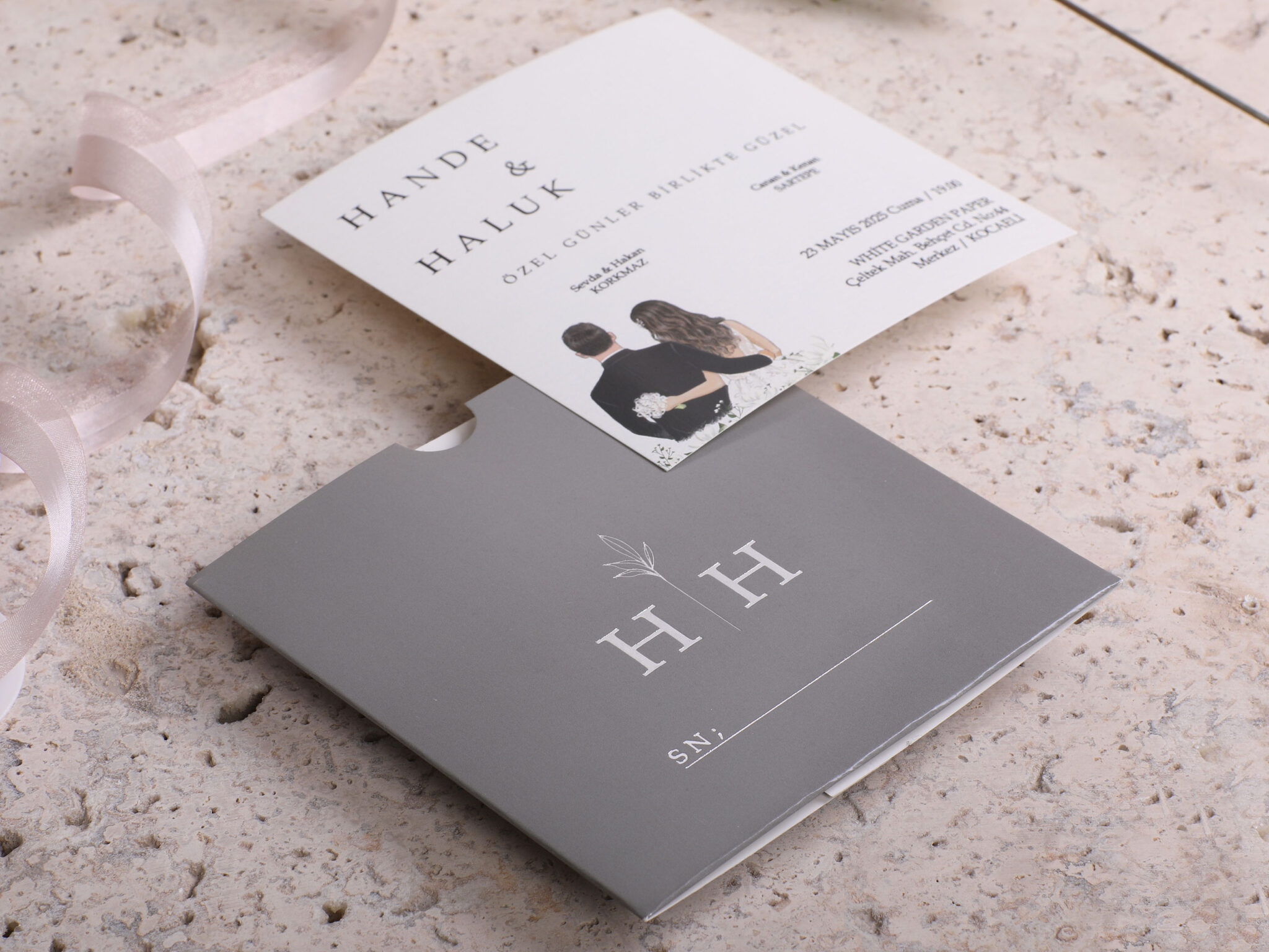 Lüks Kare Davetiye | LKD-03 – Miel Davetiye